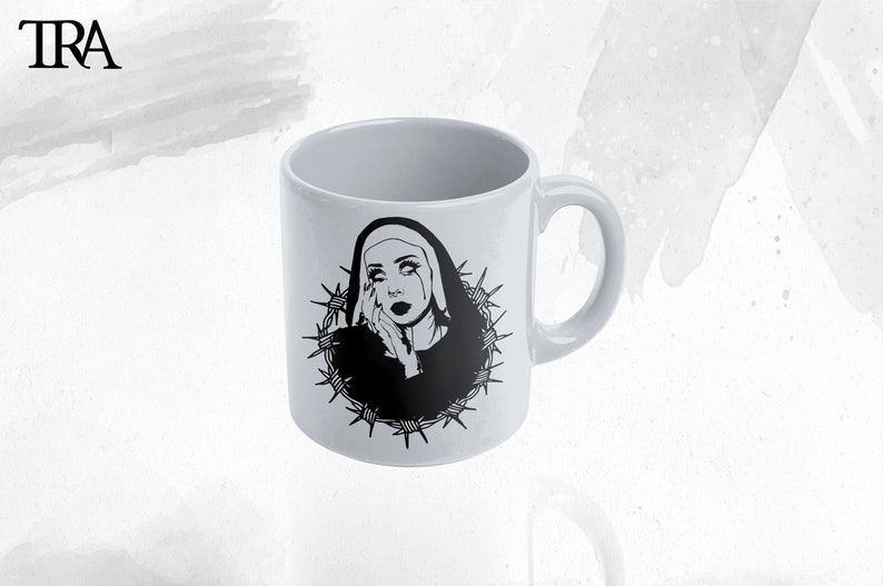 Undead Nun Barbed Fence SVG Barbed Wire Zombie Flash Tattoo Horror Goth ...