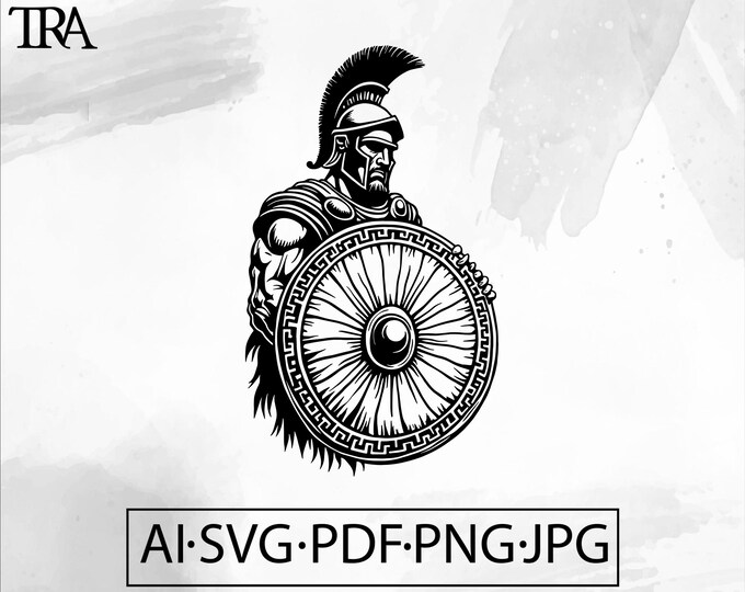 Spartan Warrior SVG, Spartan DXF, Gladiator PNG, Warrior Cut File ...