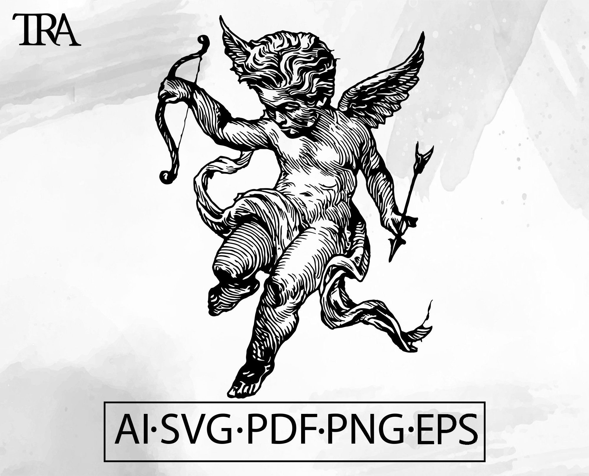 Cupid Angel Tattoo SVG Gothic Ink Dark Statue Flash Tattoo Goth ...