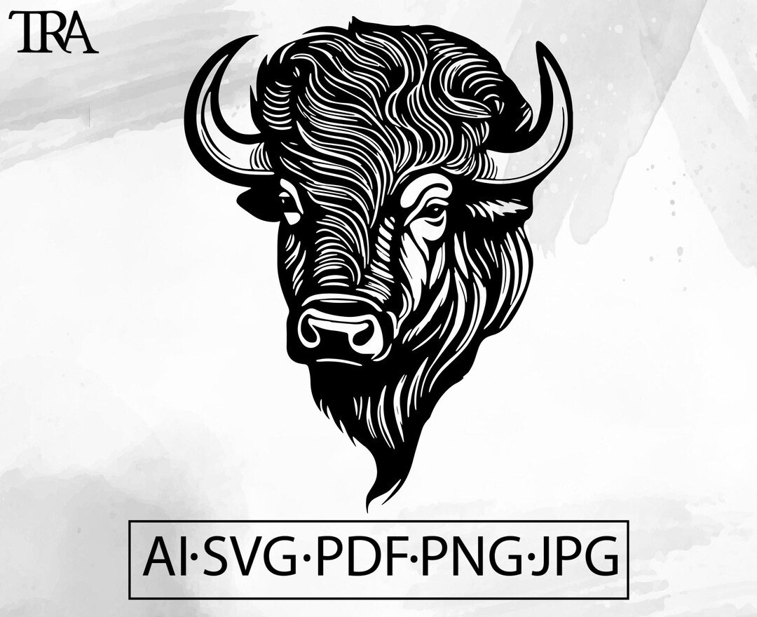 Bison Head SVG Wildlife Boho Forest Western Animal American Buffalo ...