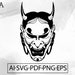 Hannya Demon Mask SVG Samurai Japanese Warrior Oni Mask Asian Art ...