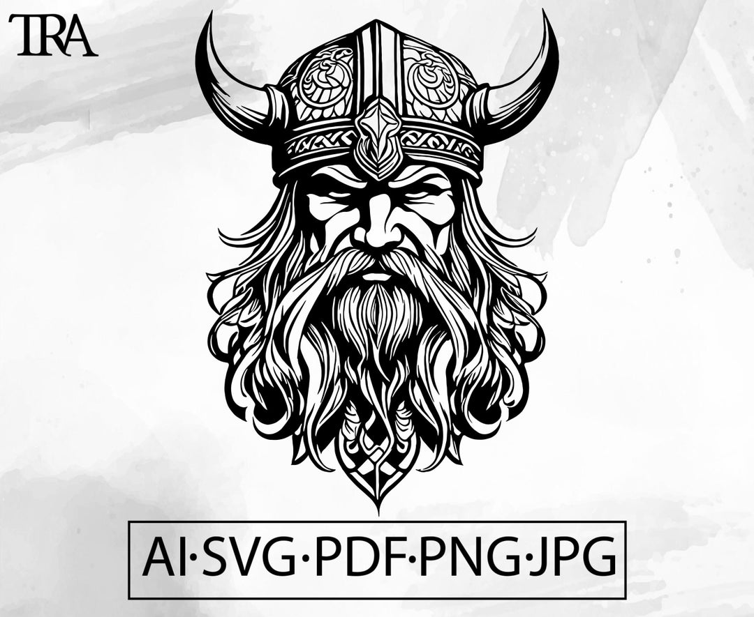 Viking King Head SVG Knotwork Nordic Celtic Vegvisir Norse Mythology ...