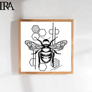 Bee Geometric SVG Bumble Honeycomb Boho Goth Tattoo Queen Bee Crown ...