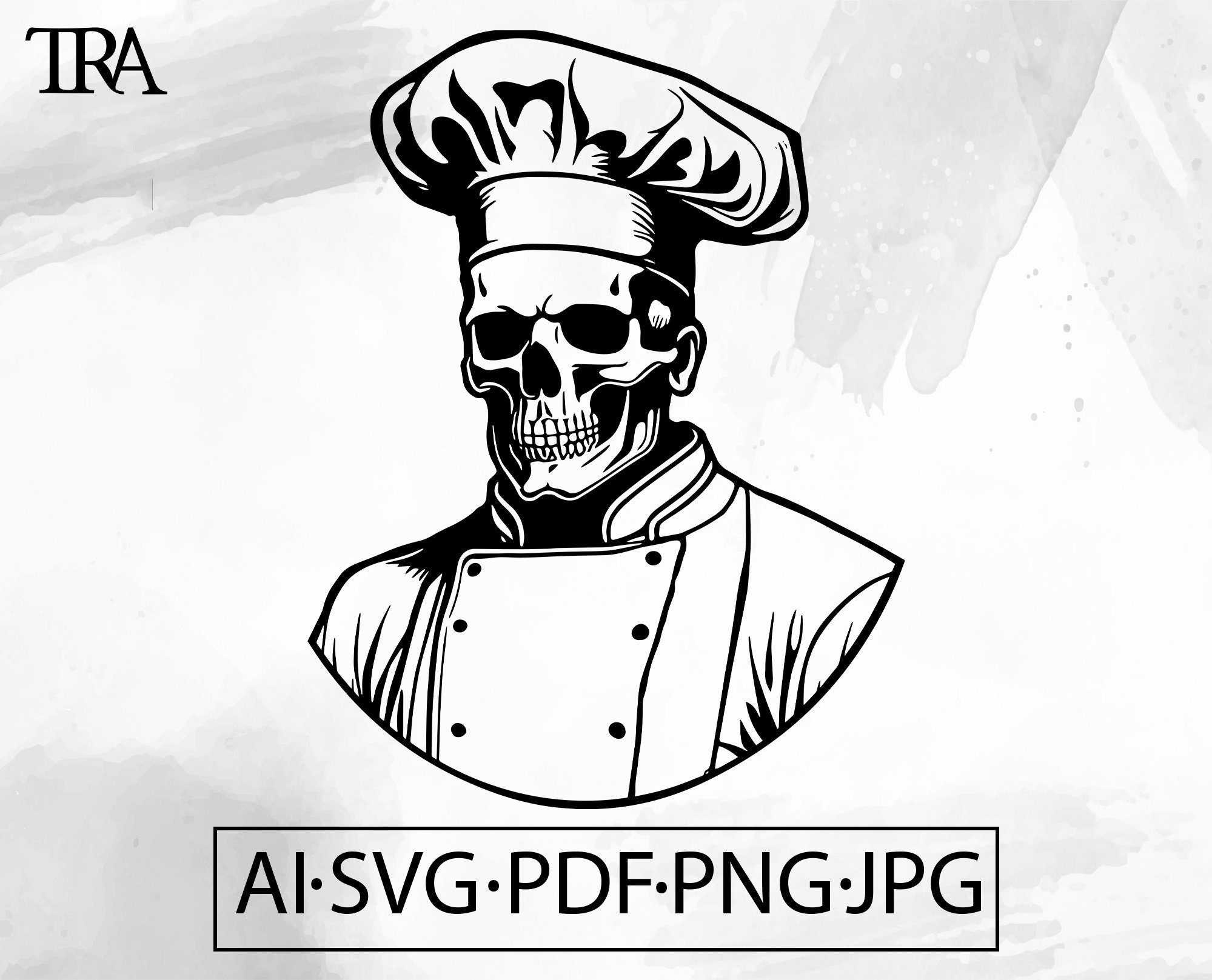 Chef Skull SVG Grill Master Cook Skeleton Chef Shirt Master Chef ...