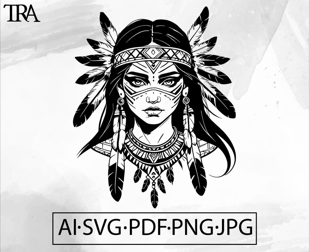 American Indian Woman SVG American Indian Native Boho Western Tribal ...
