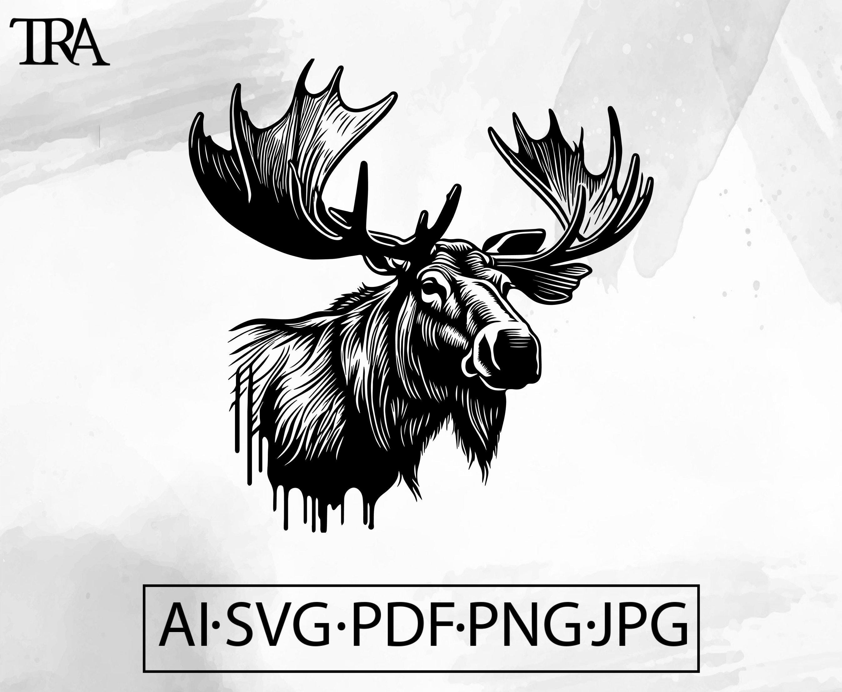 Moose Head SVG Moose Wildlife Animal Deer Boho Forest Wilderness ...
