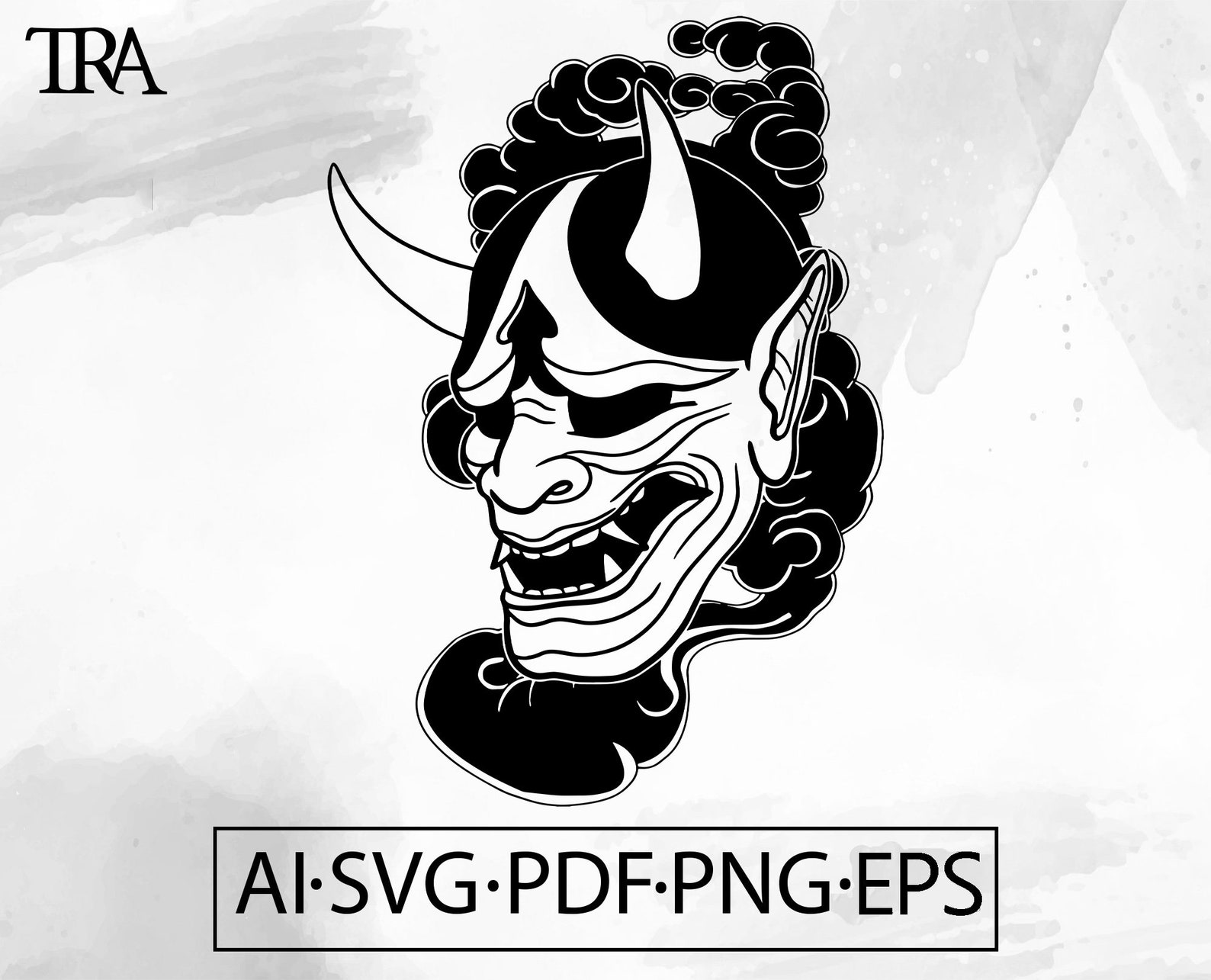 Hannya Demon Mask SVG Japanese Tattoo Samurai Warrior Oni Mask Asian ...