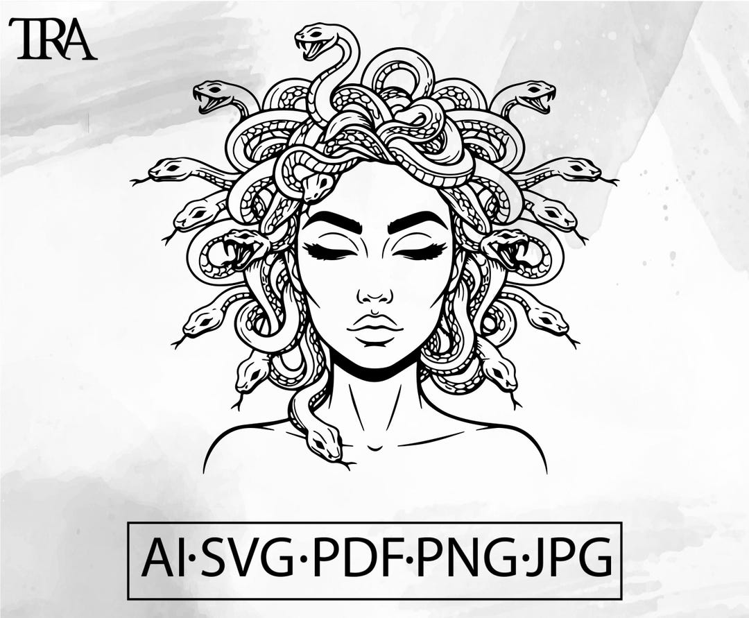 Medusa SVG: Greek Mythology Goth Design (digital Download File) - Etsy