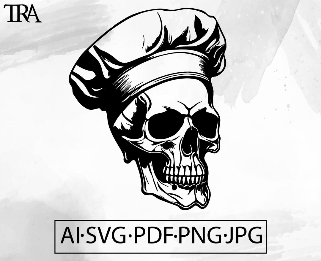 Chef Skull SVG Grill Master Cook Skeleton Chef Shirt Master Chef ...