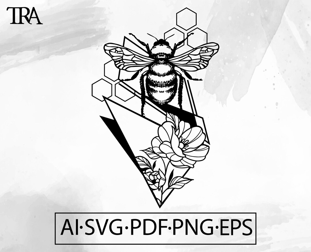 Bee Geometric Floral SVG Bumble Honeycomb Boho Goth Queen Bee Crown ...