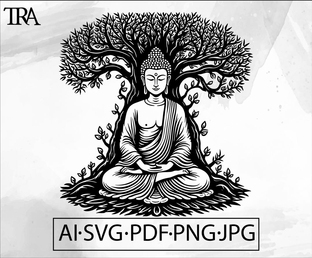 Buddha Tree of Life SVG: Meditating Yoga Design (digital Download) - Etsy
