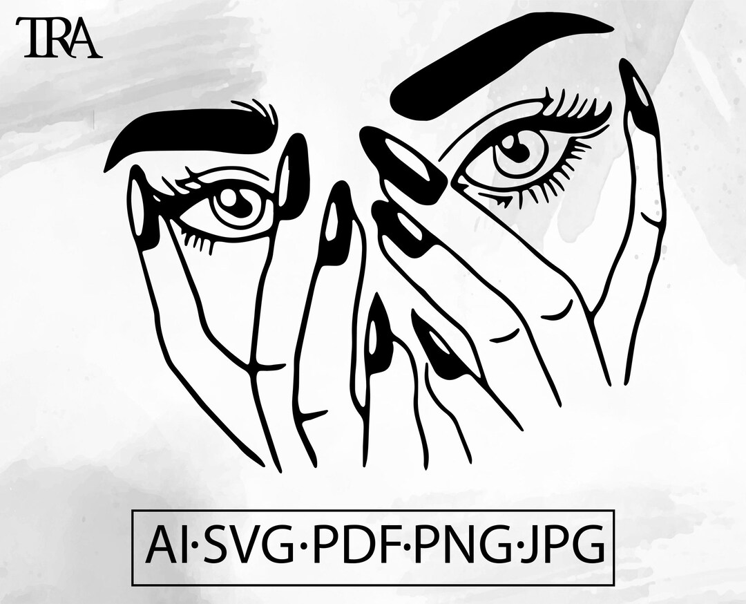 Woman Eyes SVG Woman Facetraditional Woman Flash Tattoo Ink Goth Dark ...