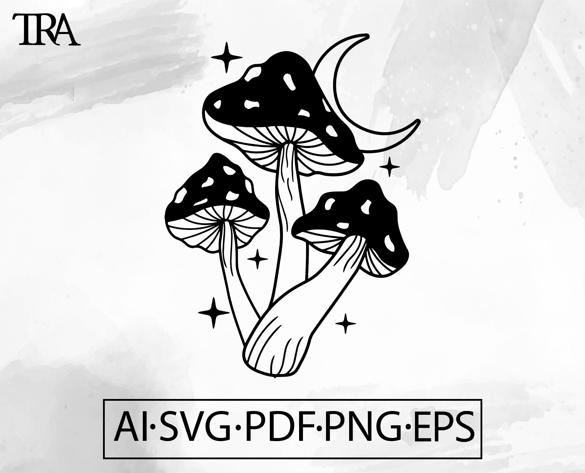 Mushrooms & Moon SVG Celestial Mystical Magic Trippy - Etsy
