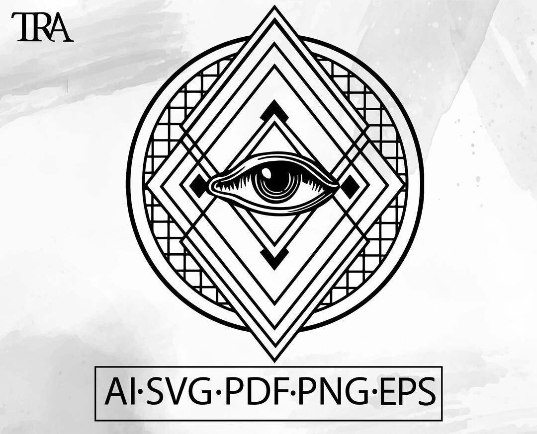 Sacred Geomerty Eye SVG Tattoo Boho Illuminati Mystical All Seeing Eye ...