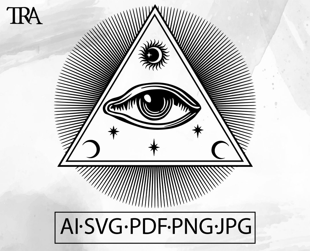 All Seeing Eye SVG Third Eye Evil Eye Boho Illuminati Mystical Sacred ...
