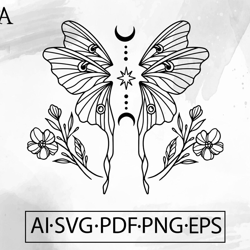 Gothic Moth Svg - Etsy