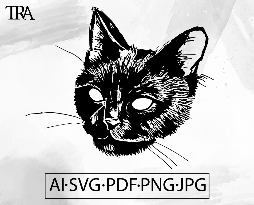 Black Cat Face SVG Witchy Mystic Celestial Gothic Tattoo Witchcraft ...