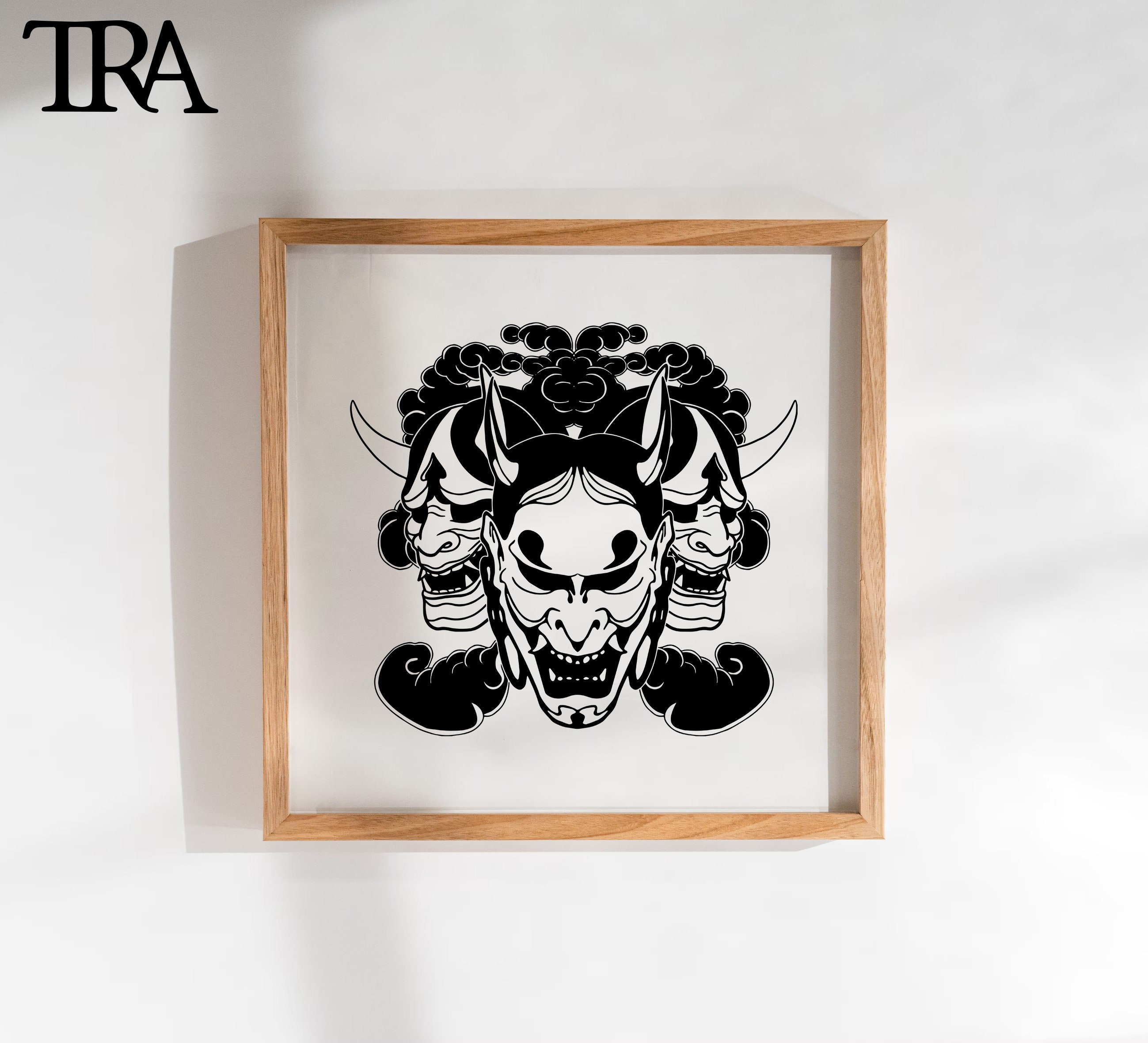 Japanese Hannya Demon Masks SVG Samurai Warrior Oni Mask Asian Art ...