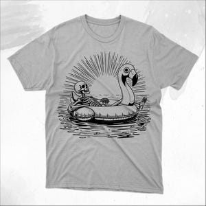 Skeleton on Inflatable Flamingo SVG Beach Skull Tropical Summer ...