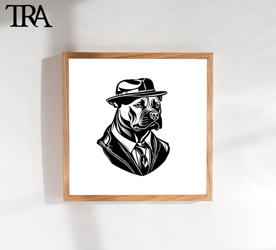 Boxer Gangster SVG Dog Head Animal Bulldog Silhouette Paw T Shirt ...