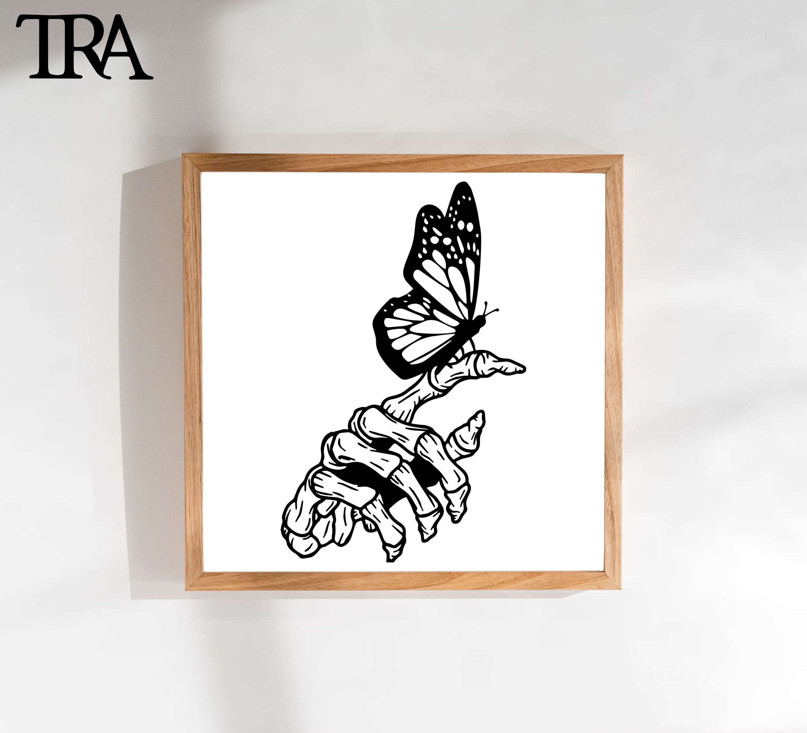 Skeleton Hand With Butterfly SVG: Goth Tattoo Design (digital Download ...
