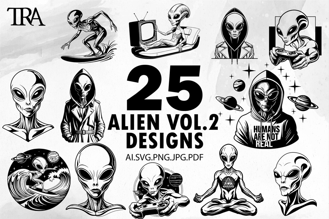 Alien SVG Bundle: Cosmic UFO Designs (digital Download) - Etsy