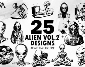 Alien SVG Bundle: Cosmic UFO Designs (digital Download) - Etsy