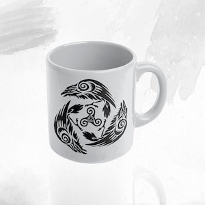 Raven Celtic Triskelion SVG: Viking Norse Valknut Knotwork (digital ...