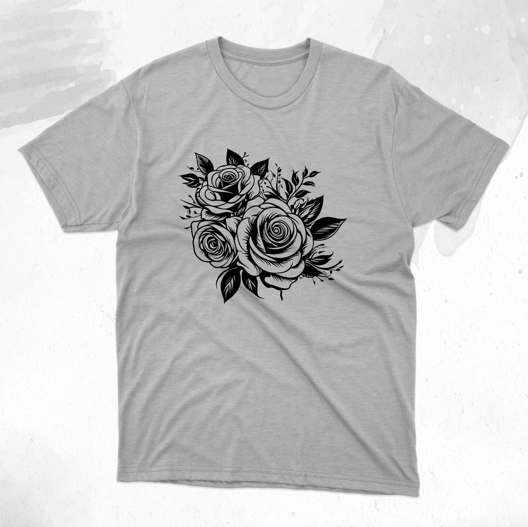 Flower Roses SVG Floral Bouquet Wildflowers Botanical Boho Rose Tattoo ...