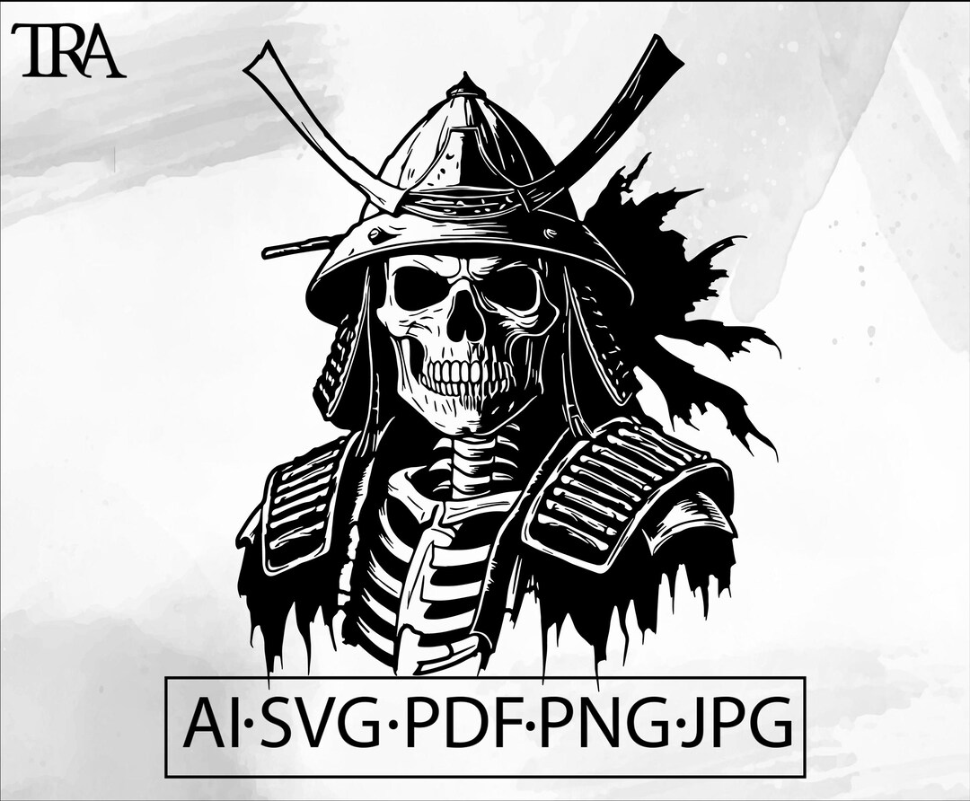 Samurai Warrior Skull SVG Samurai Japanese Warrior Skeleton Demon Oni ...