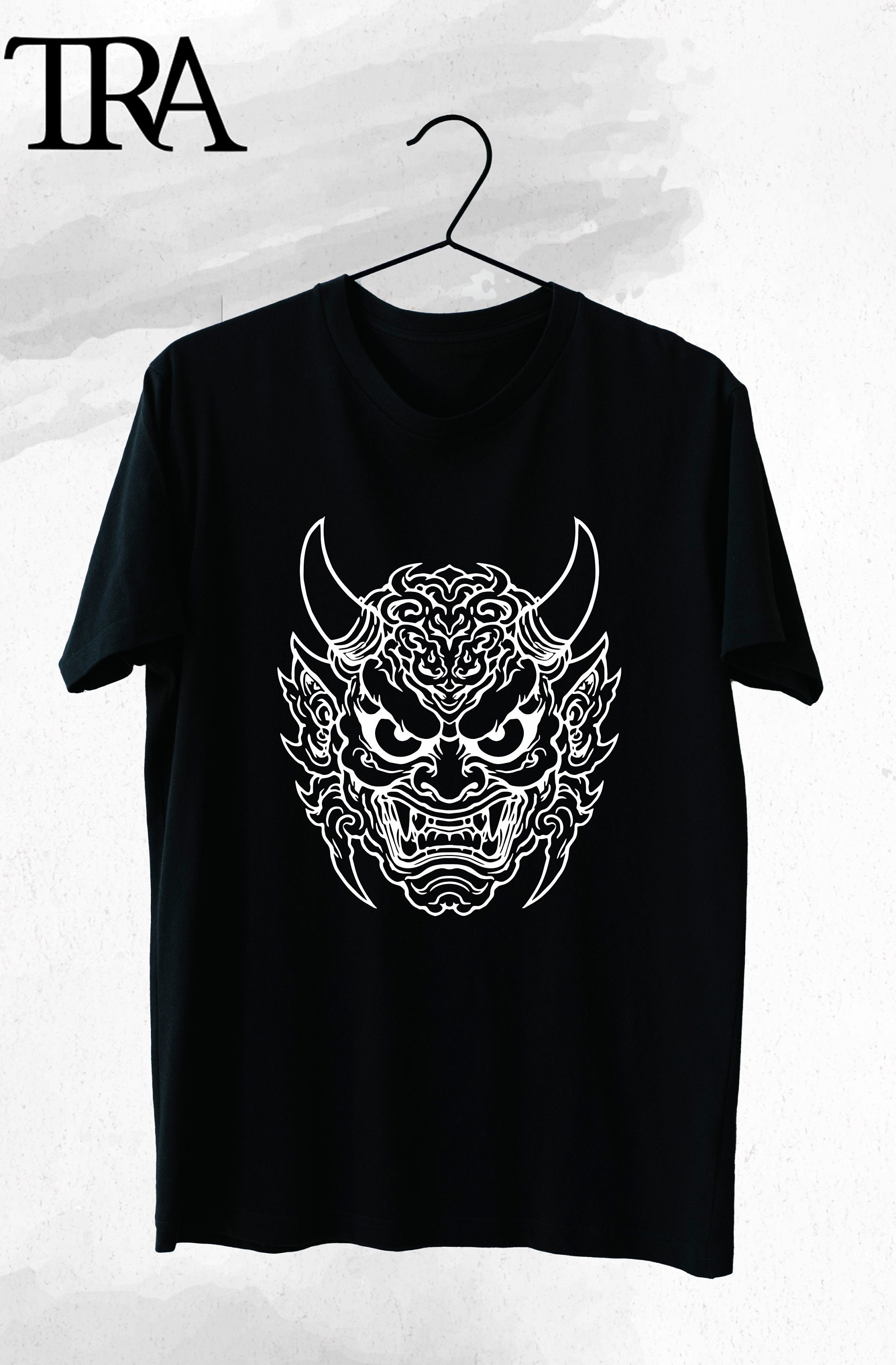 Hannya Demon Oni Mask SVG Samurai Japanese Warrior Oni Mask Art Tattoo ...