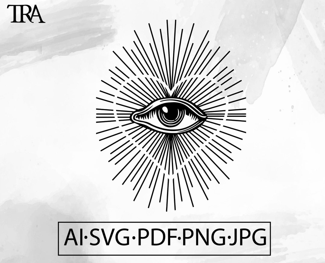 Sunburst Eye Heart SVG Third Eye Tattoo Illuminati Mystical All Seeing ...