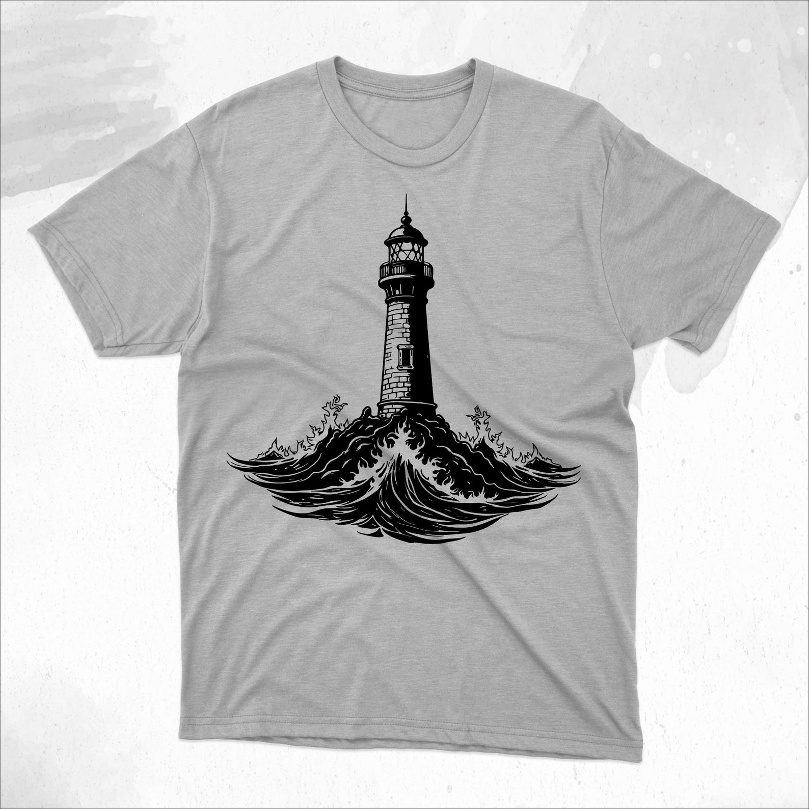 Lighthouse Ocean Scene SVG Sea Life Nautical Seaside Beacon Fisherman ...
