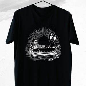 Skeleton on Inflatable Flamingo SVG Beach Skull Tropical Summer ...