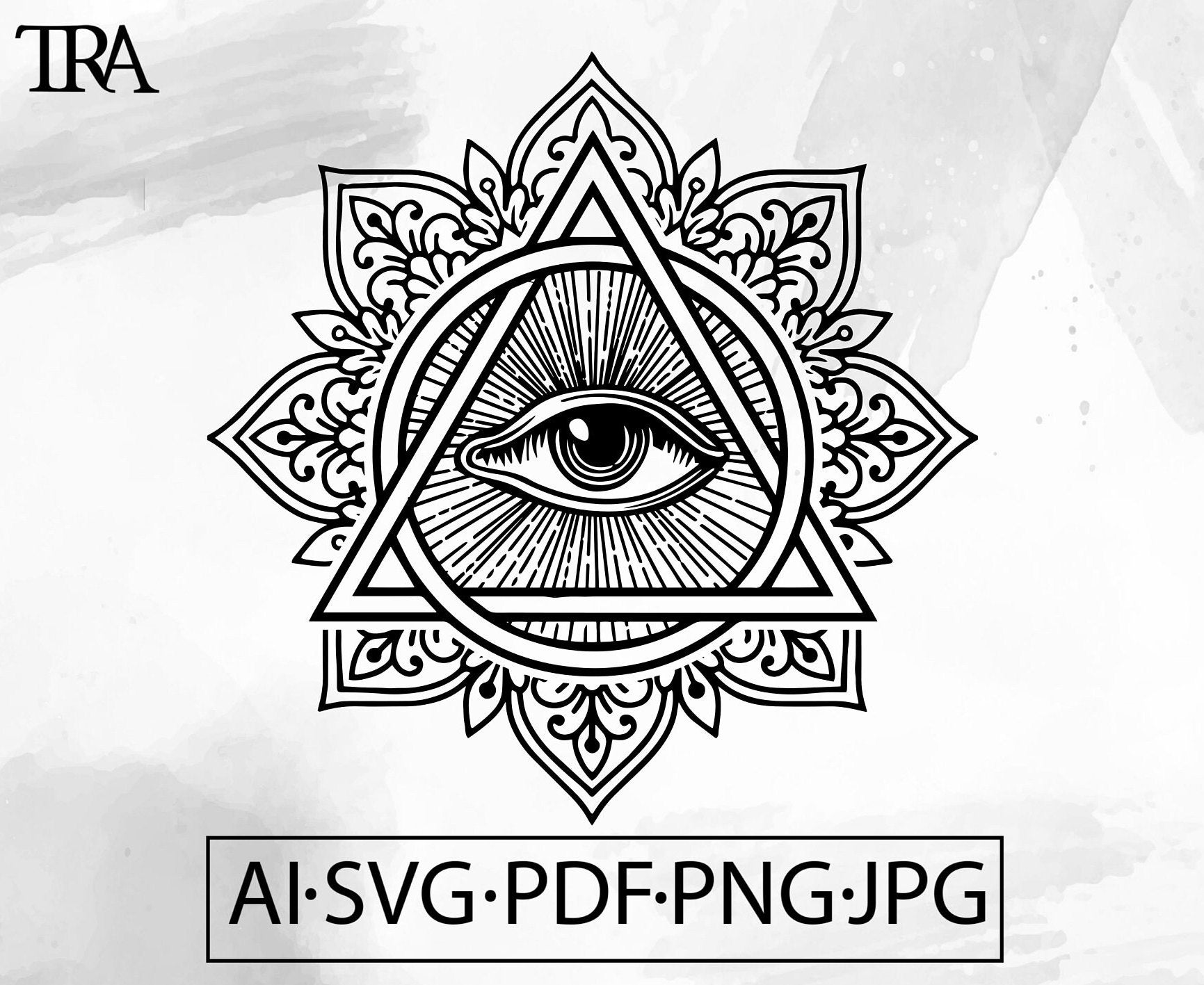 Third Eye Mandala SVG All Seeing Eye Celestial Spiritual Illuminati ...