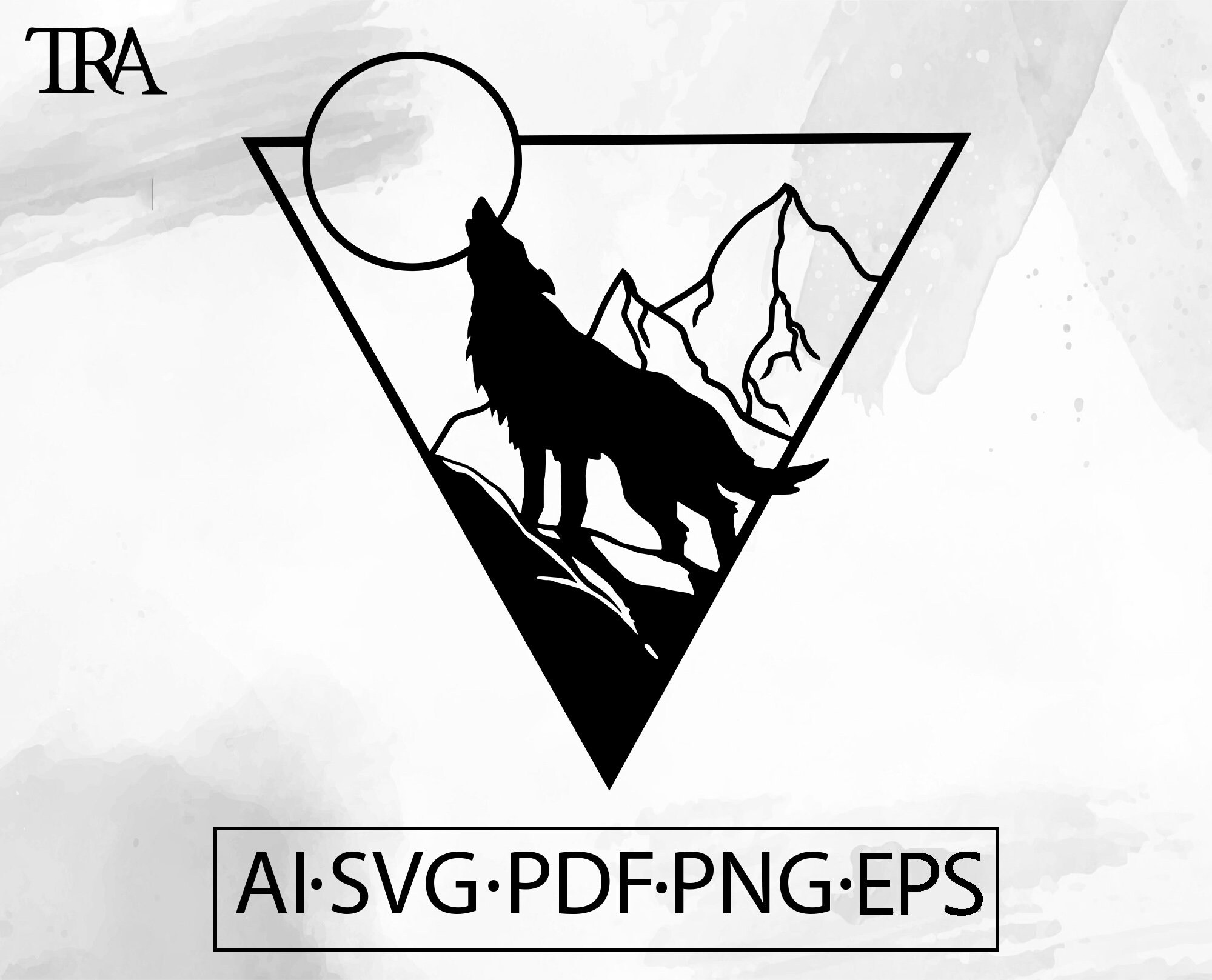 Howling Wolf Triangle SVG Mystical Geometric Wild Animal - Etsy