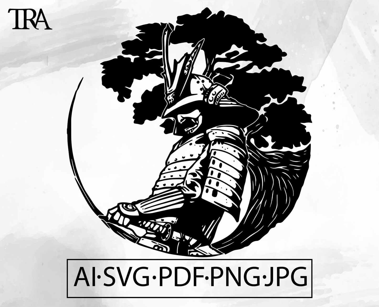 Samurai Warrior Ink SVG Hannya Mask Japanese Oni Mask Katana Asian Art ...