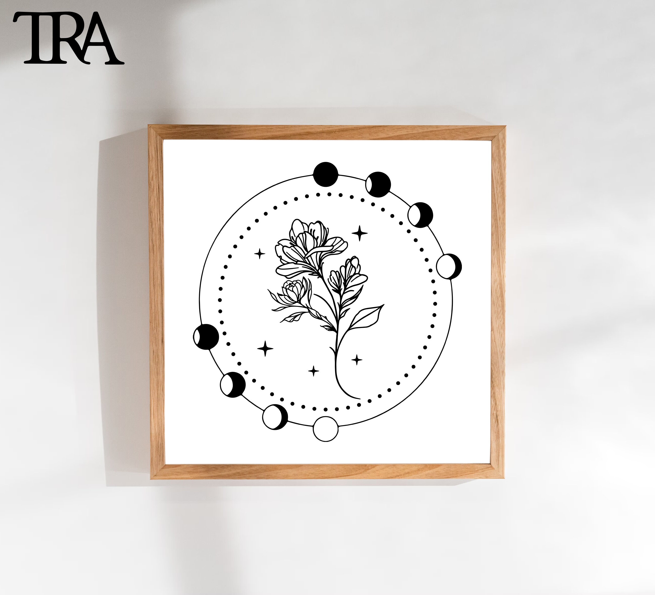 Moon Phase Flower SVG Celestial Floral Mystical Magic Boho Witchy ...