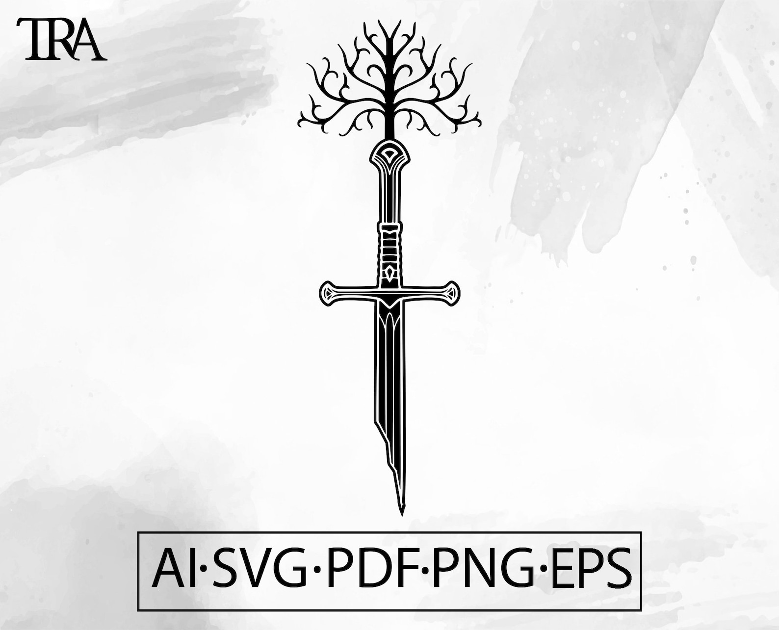 Narsil Sword With Tree of Gondor SVG Lord of the Ring Celestial ...