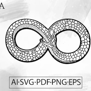 Ouroboros Infinity Snake SVG Mystical Magic Witchy Witchcraft Celestial ...