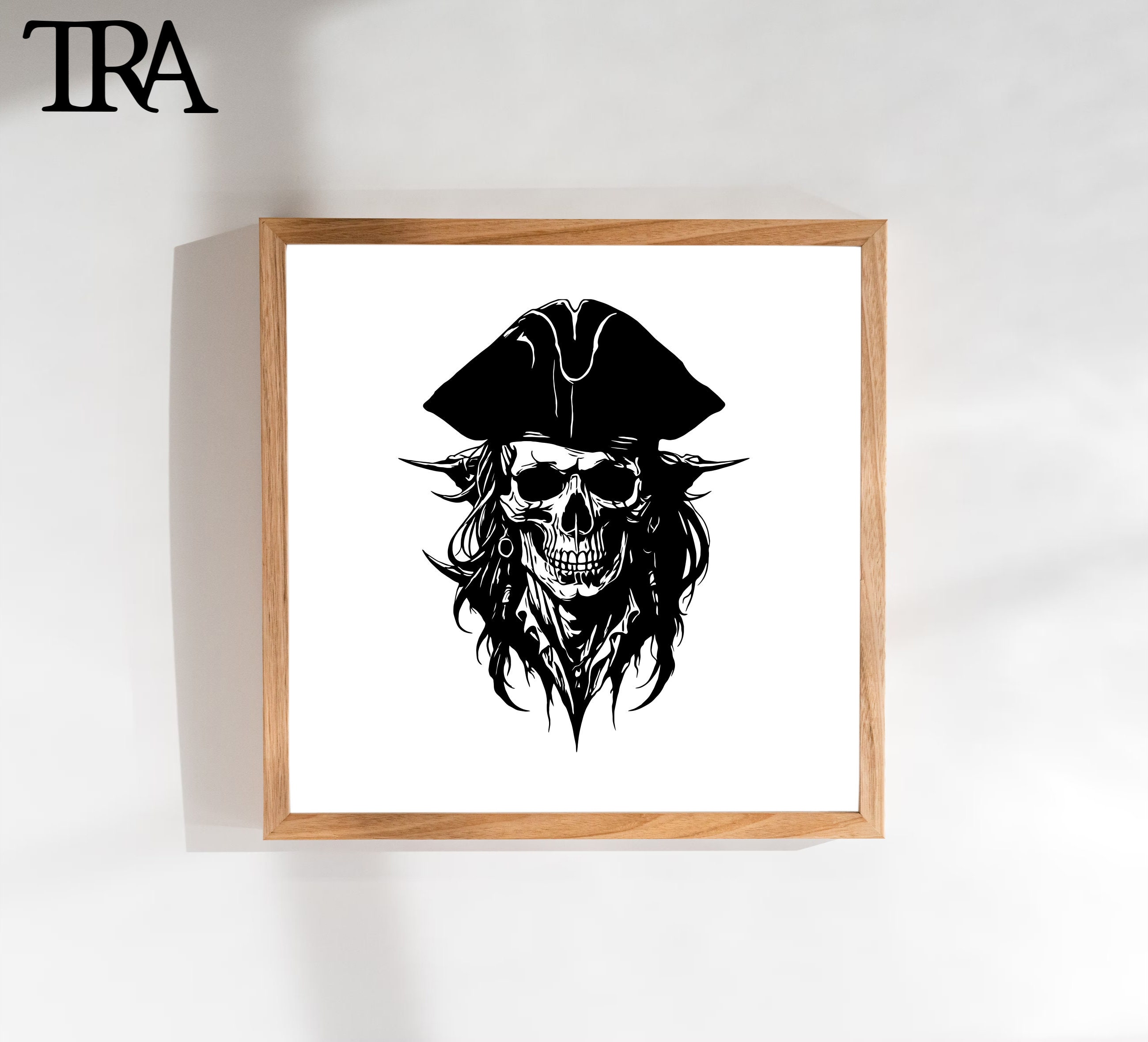 Pirate Skeleton Tattoo SVG Pirate Skull and Crossbones Pirate Skeleton ...