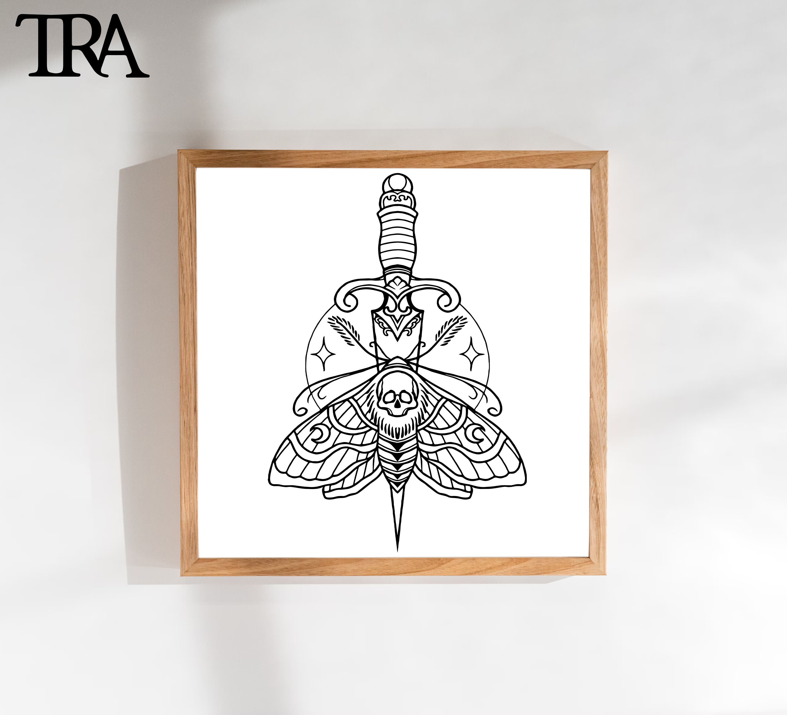 Death Head Moth Dagger SVG Classic Old School Traditional Tattoo ...