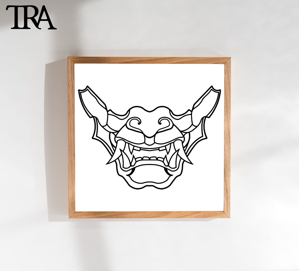 Hannya Samurai Mask SVG Demon Japanese Warrior Oni Mask Asian Art ...