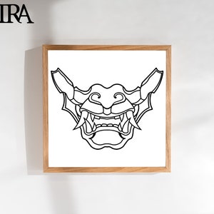 Hannya Samurai Mask SVG Demon Japanese Warrior Oni Mask Asian Art ...