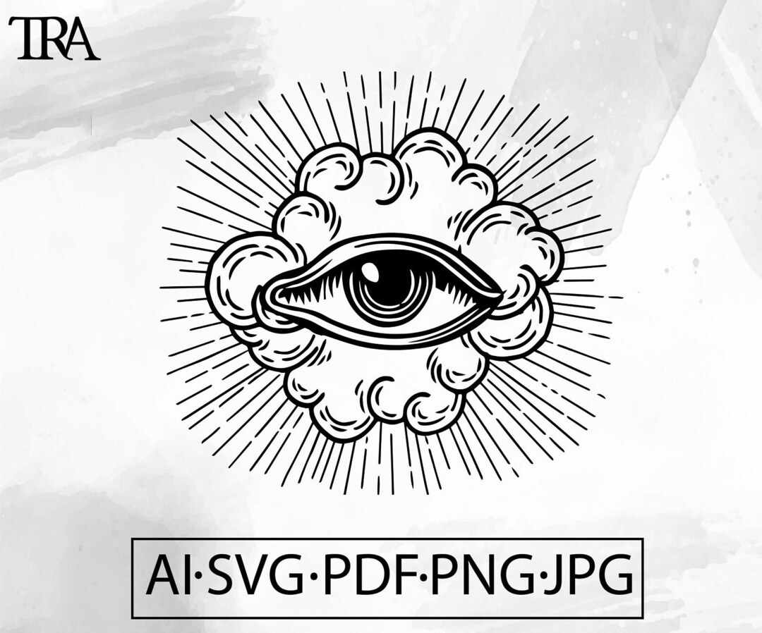 Eye Cloud Tattoo SVG Third Eye Spiritual Illuminati Mystical Evil Eye ...