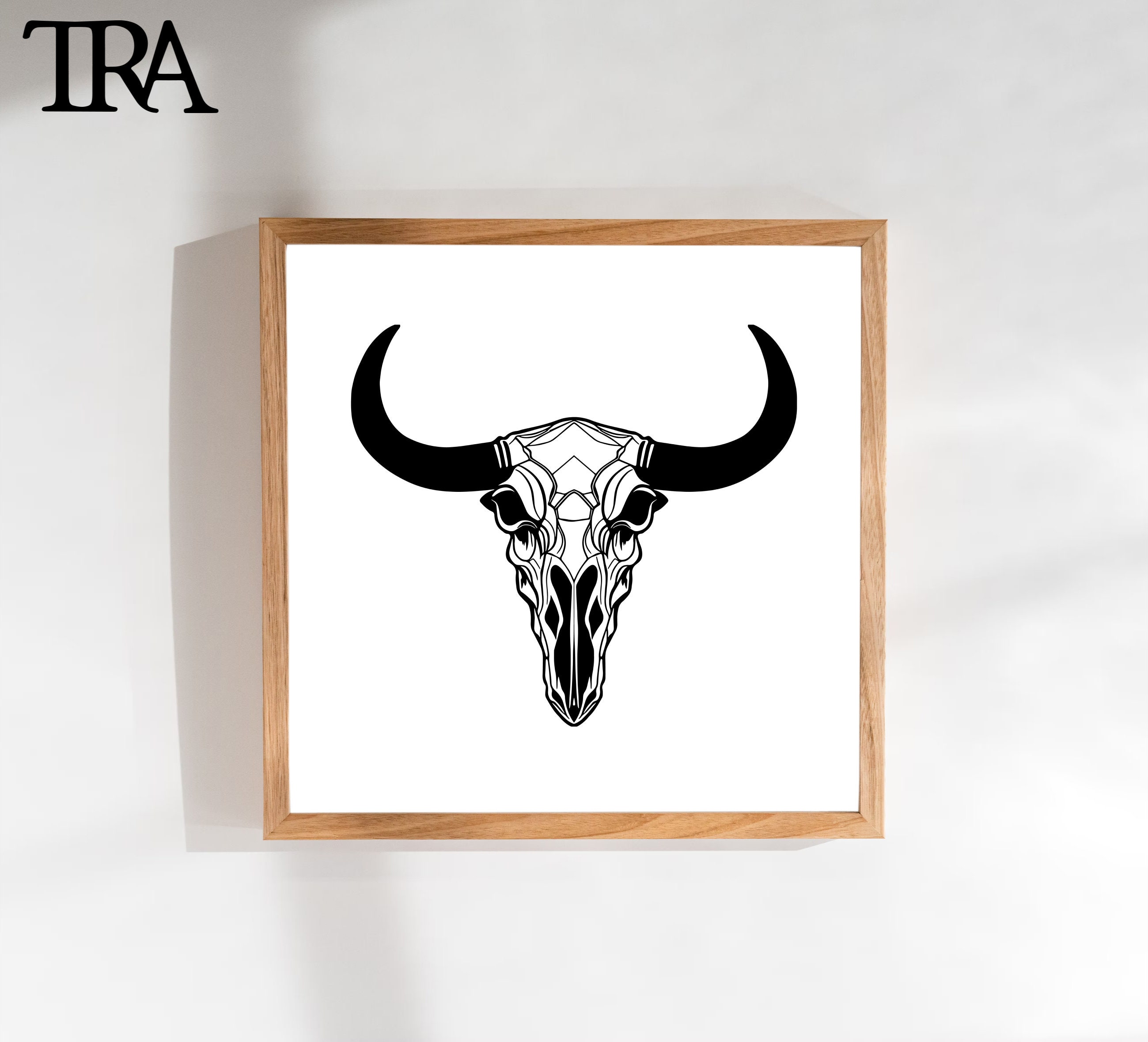 Bull Skull Svg Cow Skull Tattoo Longhorn Head Western Boho Animal ...