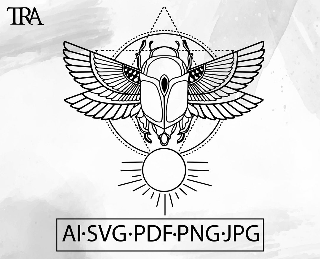Egyptian Scarab SVG Eye of Horus Beetle Celestial Bug Ancient Egypt ...