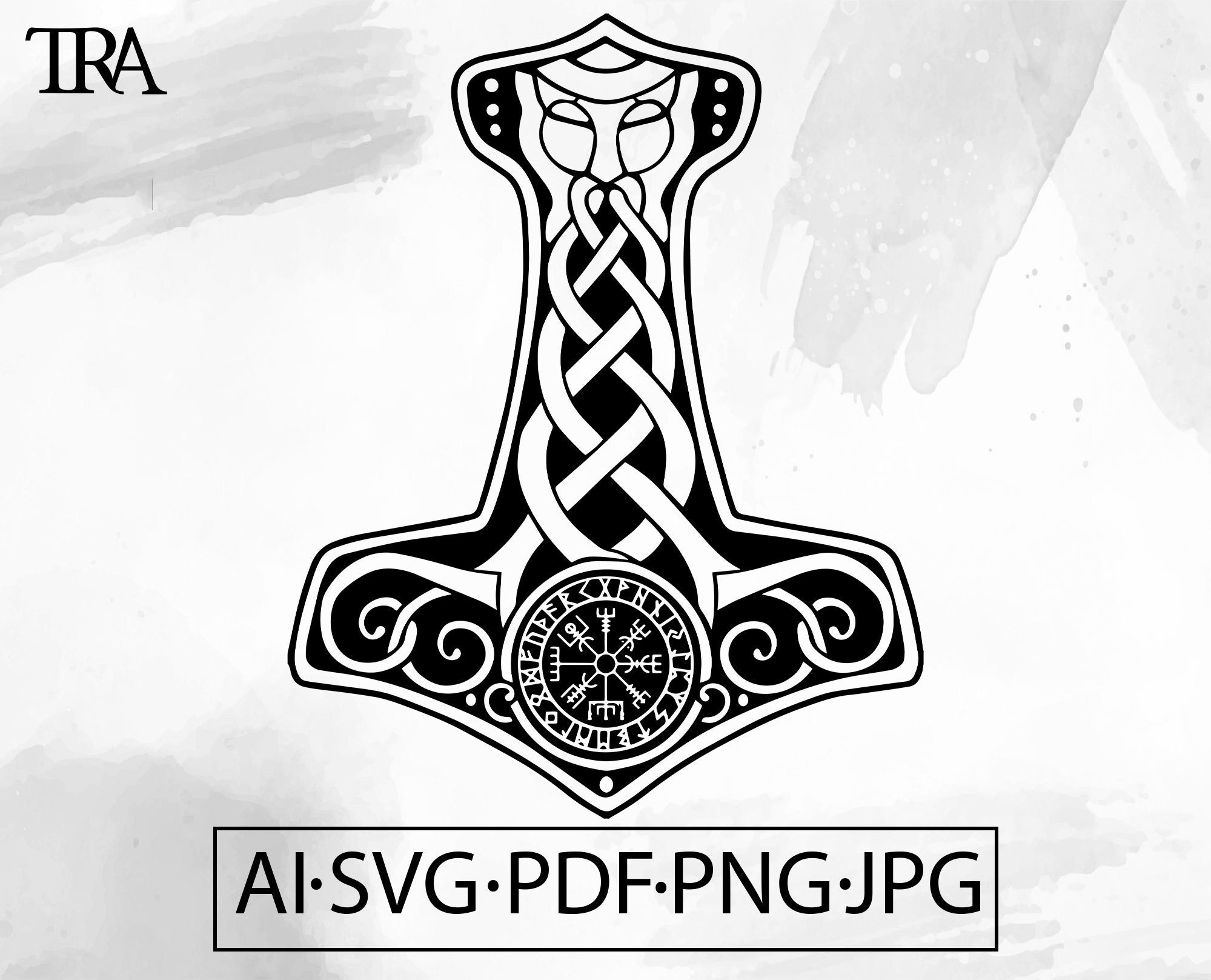 Thor Mjolnir Celtic Knotwork SVG Viking Nordic Norse Mythology - Etsy