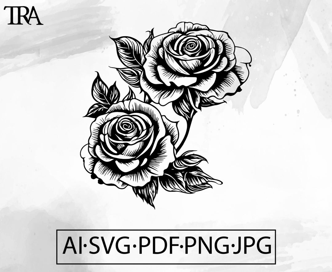 Rose Flowers SVG Roses Bouquet Wildflowers Botanical Boho Flowers Rose ...