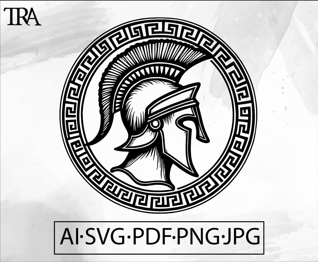 Spartan Gladiator Helmet SVG: Roman Warrior Design (digital Download ...